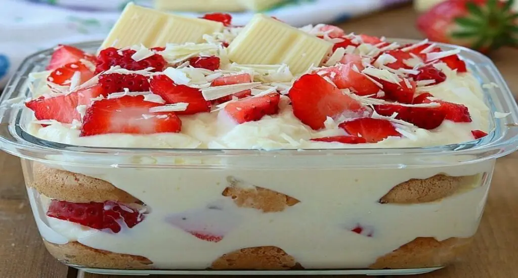 Tiramisu aux fraises et au chocolat blanc - Mes Recettes Faciles